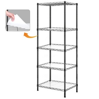 Wire Shelving Unit Commercial Metal Shelf with 5 Tier Adjustable Layer ...
