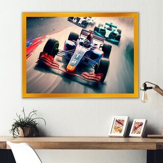 Designart "Formula Car Racing VI" Modern Framed Art Print - Bed Bath ...