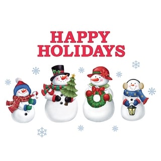 Happy Holidays Snowmen 26-Piece Garage Door Magnets - White - 20 x 0.03 ...
