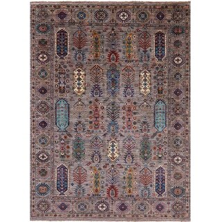 Golden Nile Turkmen Ersari Hand Knotted Wool Rug - 5' 8" X 7' 9" - Bed ...