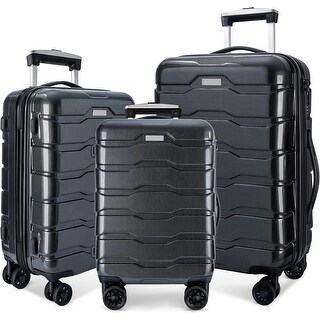 3 Pcs Luggage Sets, Hardside Luggage Travel Sets With 360° Silent ...