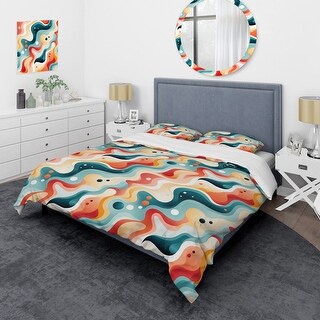 Designart "Minimalist Abstraction III" Modern Bed Cover Set With 2 ...