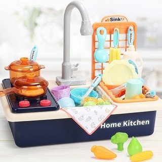 Kitchen Sets Dishwasher Play Kitchen Toy with Electric Water Wash Basin ...