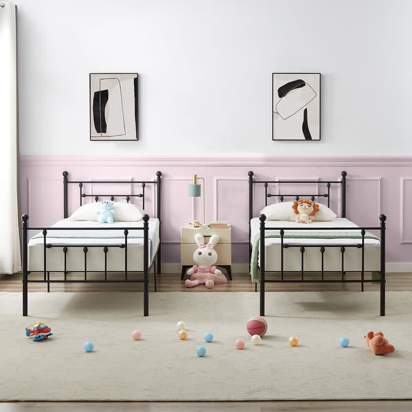 metal platform bed frame single