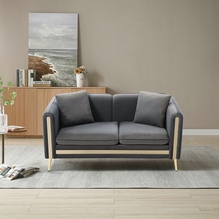 Loveseat Sofa Velvet Upholstered 2 Seater Tufted Back Couch - Bed Bath ...