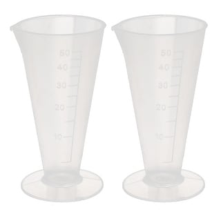 2pcs Kitchen Lab Plastic Conical Shape Measuring Cup 50ml Capacity ...