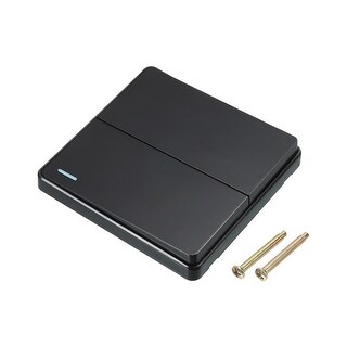 Light Switch Wall Panel Push Button 2 Gang 2 Way Black 250V 10A ...