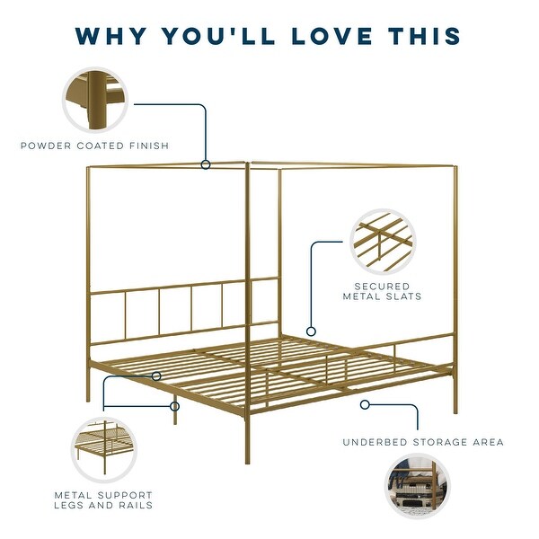 The Novogratz Marion Metal Canopy Bed On Sale Bed Bath Beyond 21804799