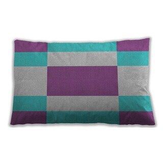 Ahgly Company Patterned Indoor-Outdoor Tron Blue Lumbar Throw Pillow ...