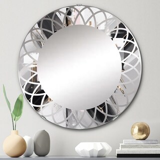 Designart "Symmetrical Abstractions I" Cubism Modern Wall Mirror - Bed ...