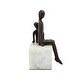 10" Metal Sculpture of Dad and Son Sitting Together Black and White ...