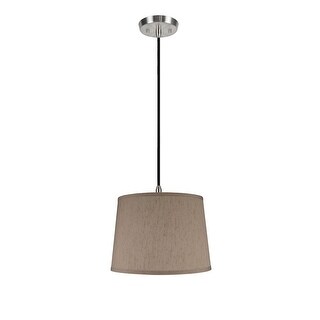 Aspen Creative 1-Light Fabric Lamp Shade Hanging Pendant, Yellowish Brown - SATIN NICKEL - SATIN ...