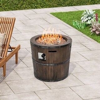 Concrete Round Propane Gas Fire Pit Wine Barrel Fire Pit - Bed Bath ...