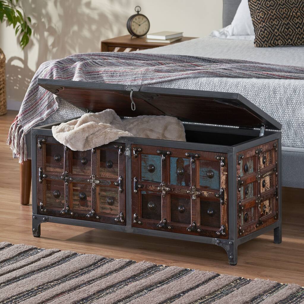 Burtnett Indoor Wood Handcrafted Storage Trunk by Christopher Knight ...