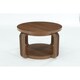 Round Mid-Century Modern Coffee Table, 2-Tier Curved Bent Wood Accent ...