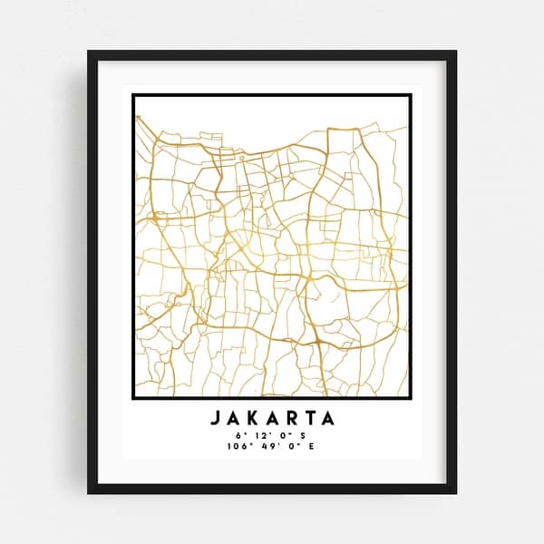 Jakarta Indonesia Jakarta Street Map Maps Minimal Art Print/Poster ...