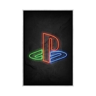 iCanvas "Playstation Logo Neon" by Durro Art Framed - Bed Bath & Beyond ...