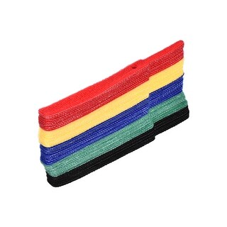 Reusable Cable Ties, 4 Inch Hook and Loop Cord Wraps, 5 Color Zip Tie ...