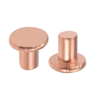 20 Pcs 15/64" x 5/16" Flat Head Copper Solid Rivets Fasteners - Copper ...