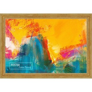 6x5 Traditional Gold Complete Wood Picture Frame with UV Acrylic, Foam ...