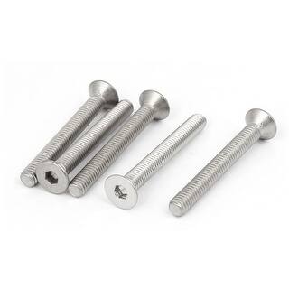 M6x50mm 316 Stainless Steel Countersunk Flat Head Hex Socket Cap Screw Bolt 5pcs - Silver Tone ...