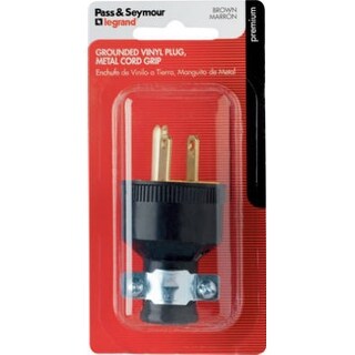 Pass & Seymour Heavy Duty Rubber Plug 15 Amp, 125V, Black - Bed Bath ...