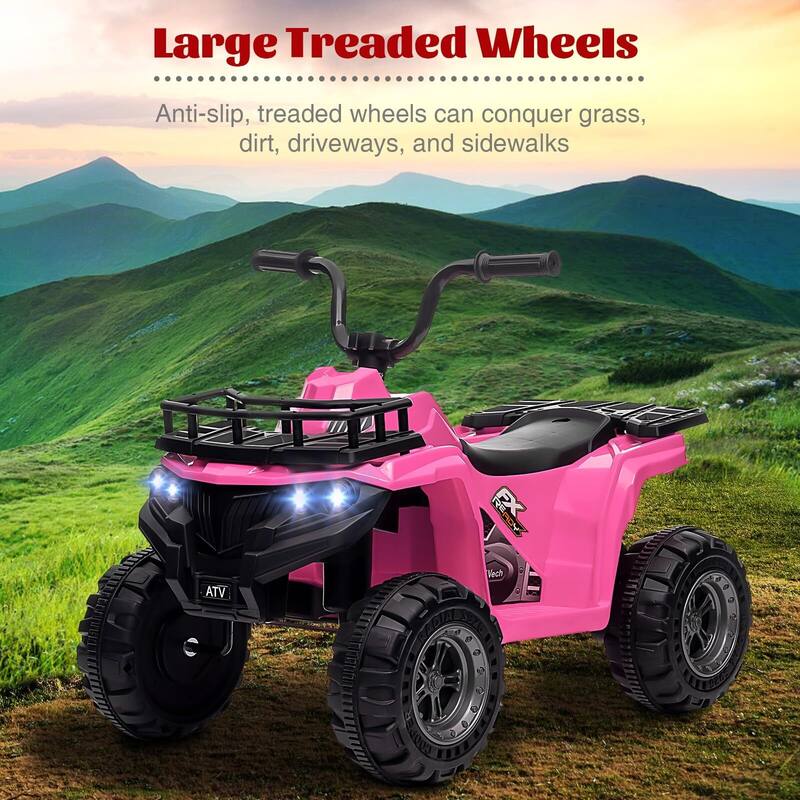 Kids Ride On ATV, 12V Battery Powered Electric Vehicle with Remote ...