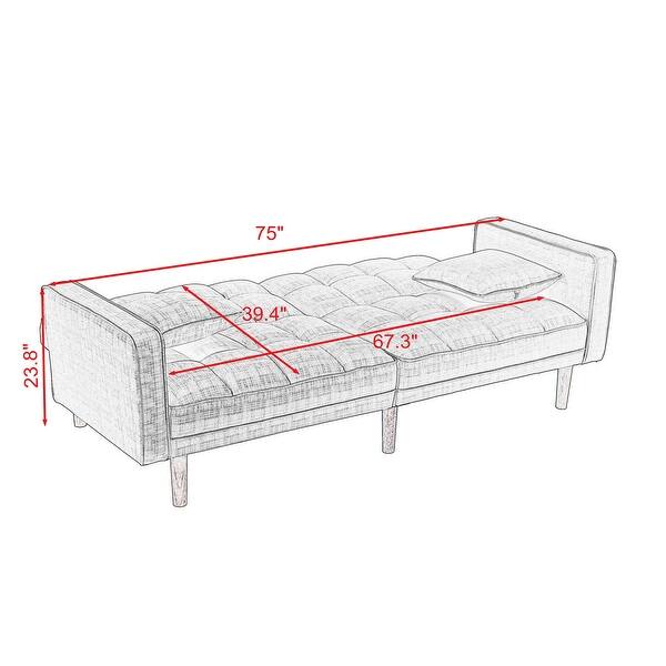 Multi-Functional Design Split Backrest Convertible Folding Futon Sofa ...