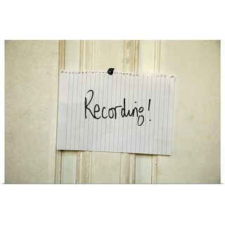 "Hand written Recording sign on a music studio door" Poster Print ...