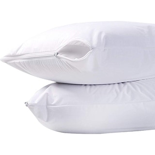 Waterproof Pillow Protector, Pillowcase with Zipper-Pillow Cover Vinyl ...