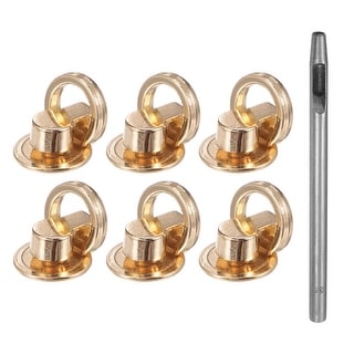 D-Ring Metal Studs Button Rivets with Leather Hole Punch for Leather ...