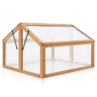 EAGLE PEAK Garden Cold Frame Greenhouse, 35.4x31.5x23.2in, Wood Frame ...