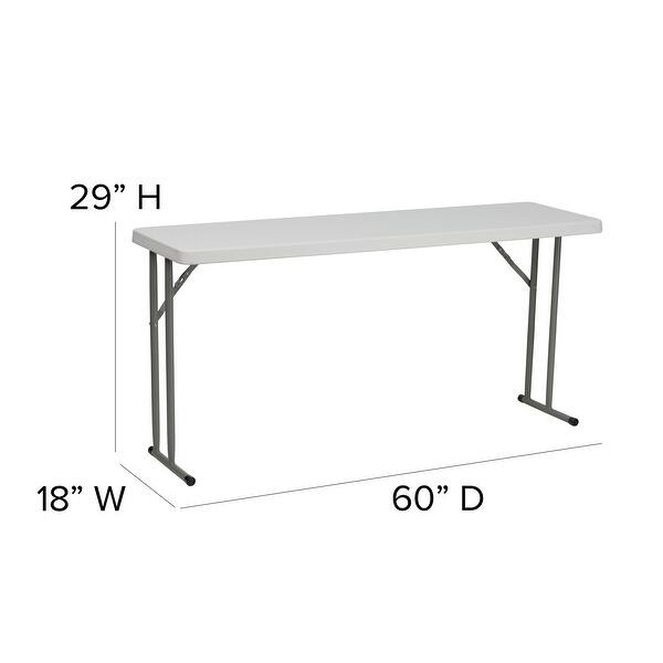 18"W x 60"L Rectangular Granite White Plastic Folding Training Table ...