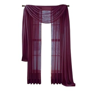 Moshells 90" Sheer Curtain Panel - Plum - Bed Bath & Beyond - 16978280