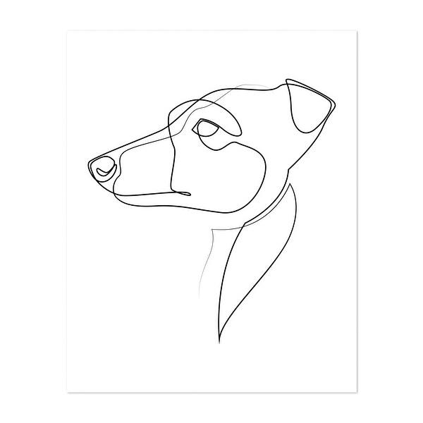 Whippet Line Drawings Animals Black White Dog Sketch Art Print/Poster ...
