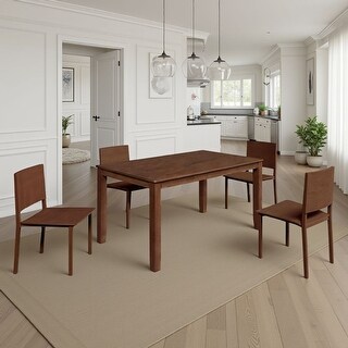 Accai Dining Table, Angled Legs, Rectangular Walnut Rubberwood 59 Inch ...