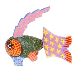 Novica Handmade Petite Fish In Green Wood Alebrije Figurine - Bed Bath ...