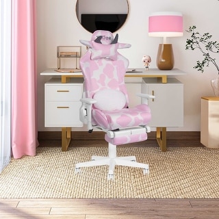 Modern Designs Reclining Pink Cow Print Gaming Chair - Bed Bath ...