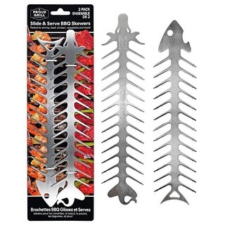 Proud Grill Slide & Serve BBQ Stainless Steel Skewers - Bed Bath ...