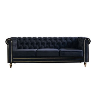 Elegant Velvet Chesterfield 3-Seat Sofa - Bed Bath & Beyond - 38102827
