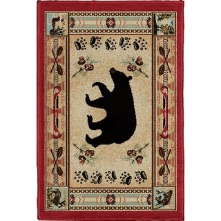 Lodge King Patchwork Rustic Bear Area Rug - On Sale - Bed Bath & Beyond ...
