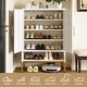 40" Tall 2-Door Metal Shoe Cabinet - 7-Tier Hidden Organizer with ...