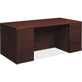 HON 10700 Series Mahogany Laminate Pedestal Desk - Bed Bath & Beyond ...