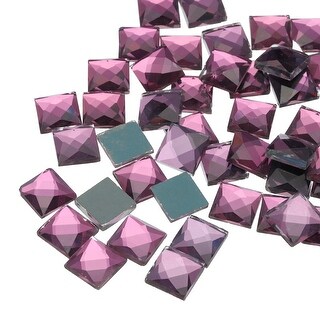 50 Pcs Acrylic Flat Back Rhinestones 12mm Square Artificial Gemstone ...