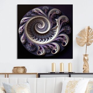 Designart "Purple Fractal Galactic Mandala I" Fractals Wall Art Prints ...