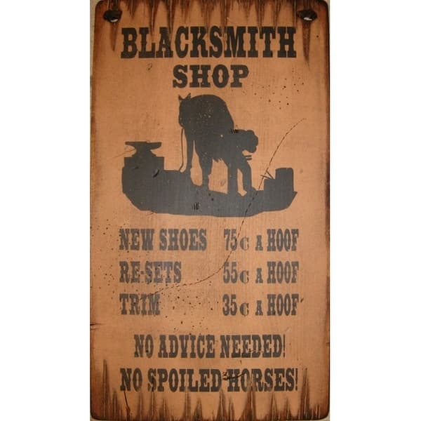 Cowboy Signs Wood Wall Hanging Rustic Blacksmith Shop Brown Black - Bed ...