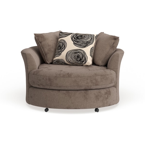 Jeta Contemporary Microfiber Padded Swivel Flared Arm Chair by ...