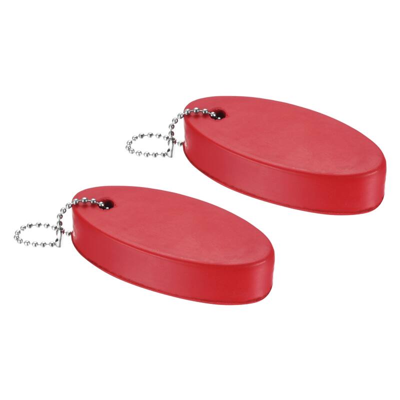 2pcs Floating Keychain Oval Key Chain Buoyant Keyrings for Boating, Red ...