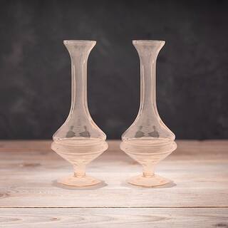 Solid Glass Stem Vases - 8.5" - Pink - Set of 2 - Bed Bath & Beyond ...