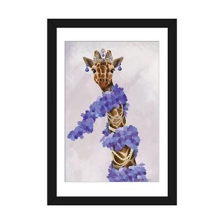 iCanvas "Giraffe with Purple Boa I" by Fab Funky - Bed Bath & Beyond ...